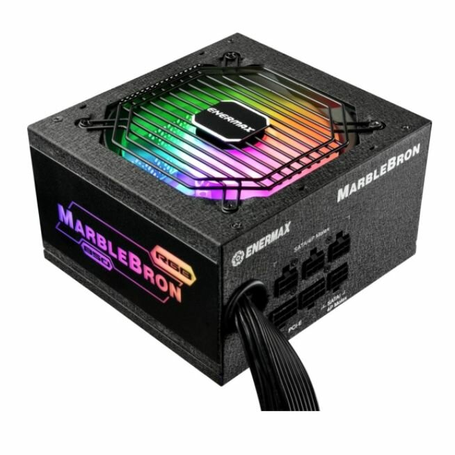 Блок питания ENERMAX MARBLEBRON (EMB850EWT-RGB) черный - 850Вт, ATX 24-пин, 4 pin + 4 pin x2 CPU, 8 SATA, 4 x 6+2 pin PCI-E
