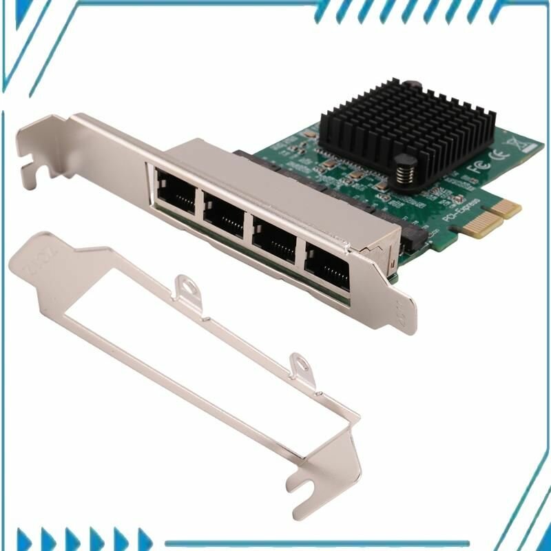 (J C I D) Сетевые карты Сетевой/Ethernet/LAN-адаптер Сетевая карта PCI-E Realtek RJ45 Internet Ethernet Gigabit 4-портовая сетевая