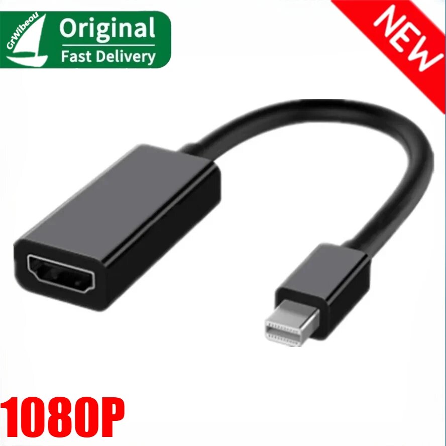 GRWIBEOU Адаптер Mini DisplayPort-HDMI 1080P Mini DP to HDMI-1