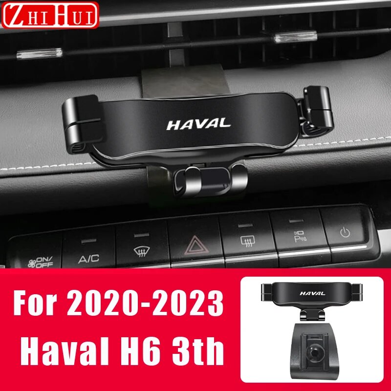 Регулируемый автомобильный держатель для телефона для GWM Haval H6 3-го 3-го For H6 3th-Black