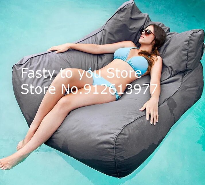 Тихоокеанский серый большой удобный поплавок для двух взрослых, плавающий мешок для бассейна, уличная мебель, диван