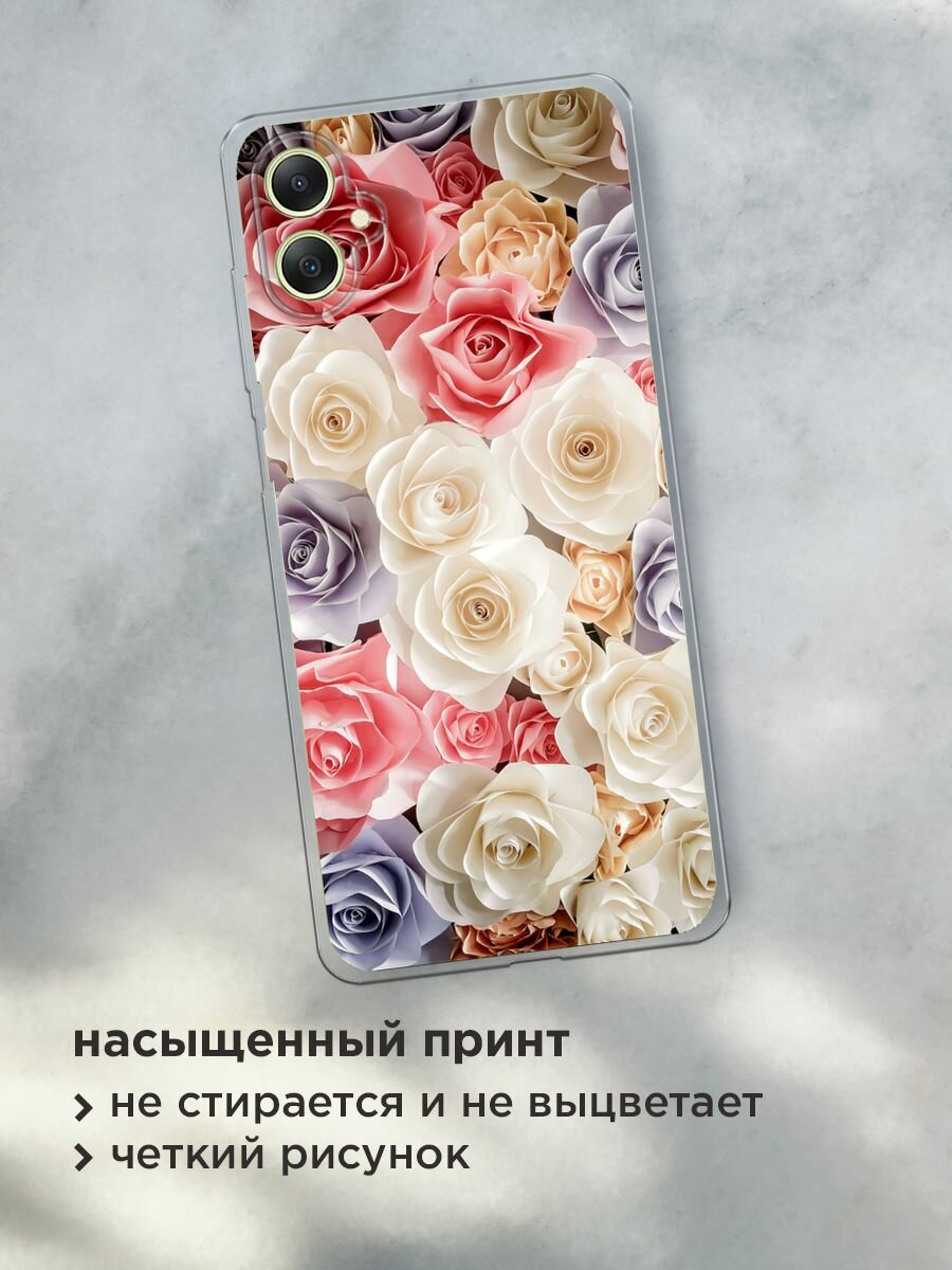 Чехол на Samsung Galaxy A06 / Самсунг Галакси А06 с принтом "Пастельные розы" — фото 1