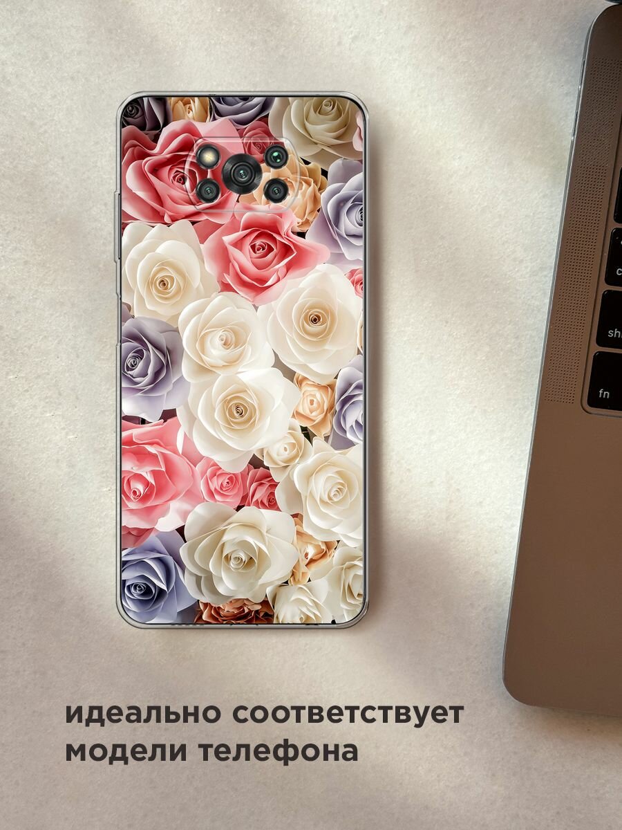 Чехол на Xiaomi Poco X3/X3 Pro / Поко X3/X3 Pro с принтом "Пастельные розы" — фото 1