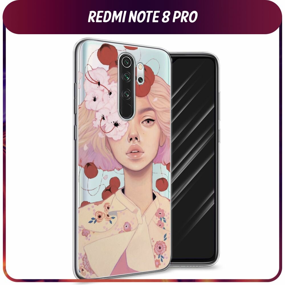 Чехол на Xiaomi Redmi Note 8 Pro / Сяоми Редми Нот 8 Про с принтом цветочная анархия, прозрачный