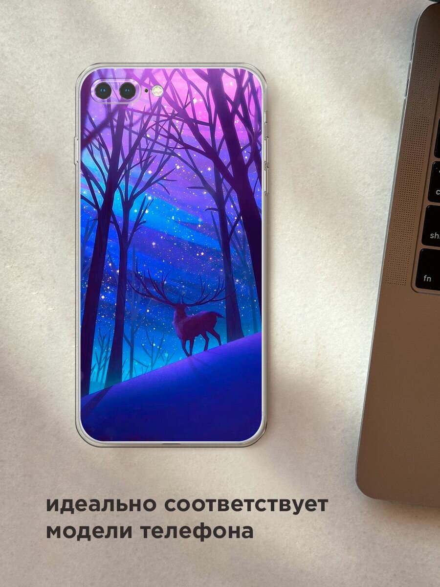Чехол на Apple iPhone 7 Plus / Айфон 7 Плюс с принтом "Северный олень" — фото 1