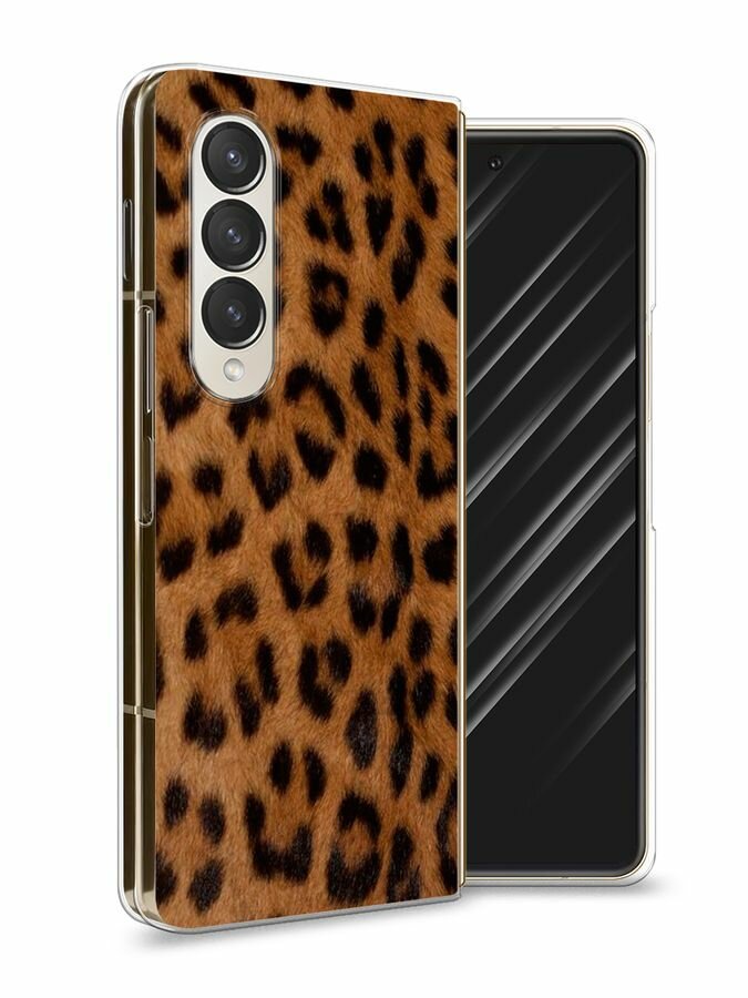 Чехол на Samsung Galaxy Z Fold 4 / Самсунг Галакси Зет Фолд 4 с принтом "Мех леопарда"