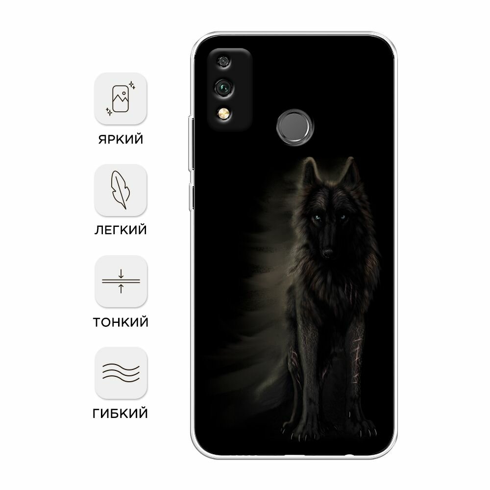 Чехол на Honor 9X Lite / Хонор 9X Лайт с принтом туманный волк — фото 1