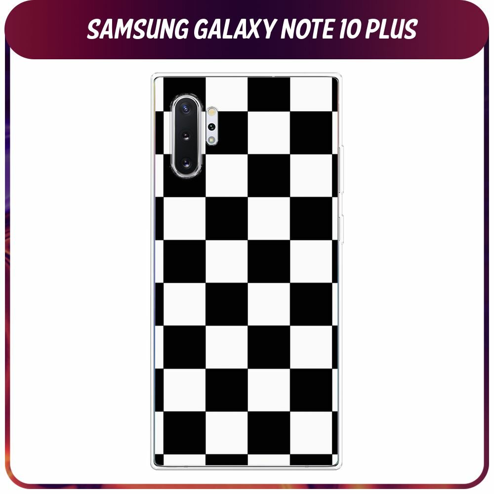 Чехол на Samsung Galaxy Note 10 + / Самсунг Гэлакси Нот 10 Плюс с принтом "Шахматная доска"