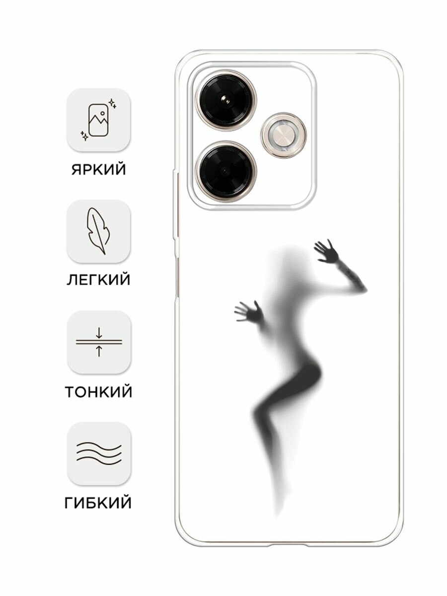 Чехол на Xiaomi Redmi 13X / Сяоми Редми 13X с принтом "Девушка в душе" — фото 1