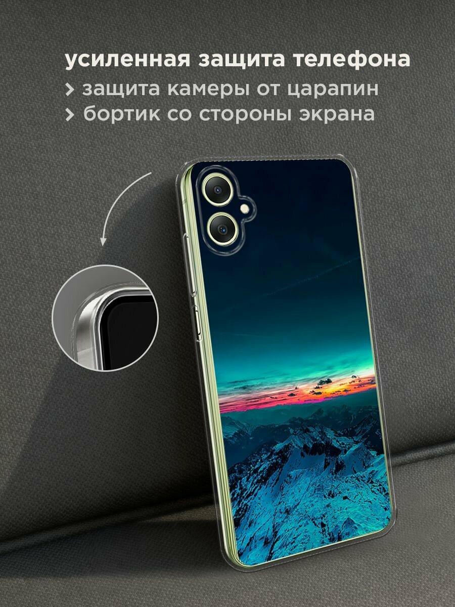 Чехол на Samsung Galaxy A06 / Самсунг Галакси А06 с принтом "Закат в горах" — фото 1