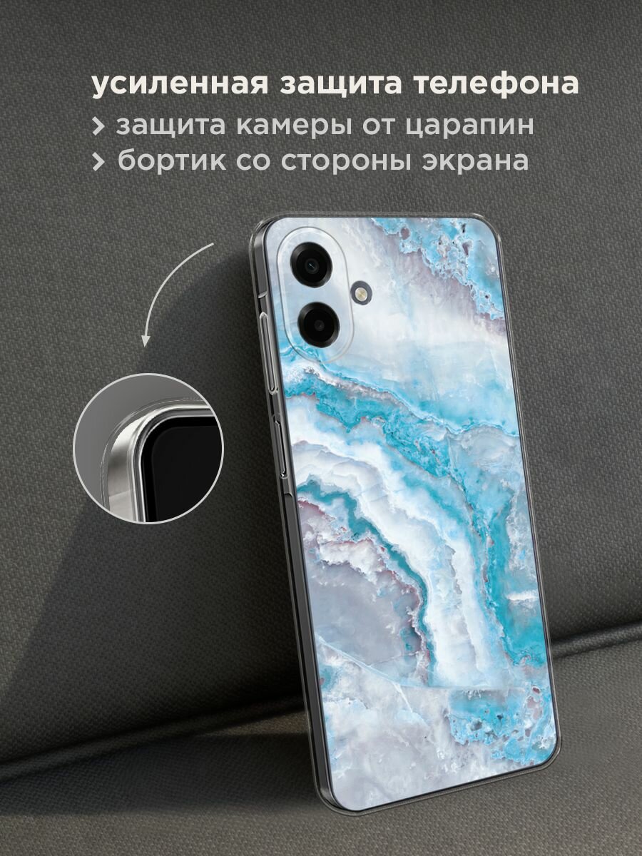 Чехол на Samsung Galaxy A07 / Самсунг А07 с принтом "Нежно-голубой мрамор" — фото 1