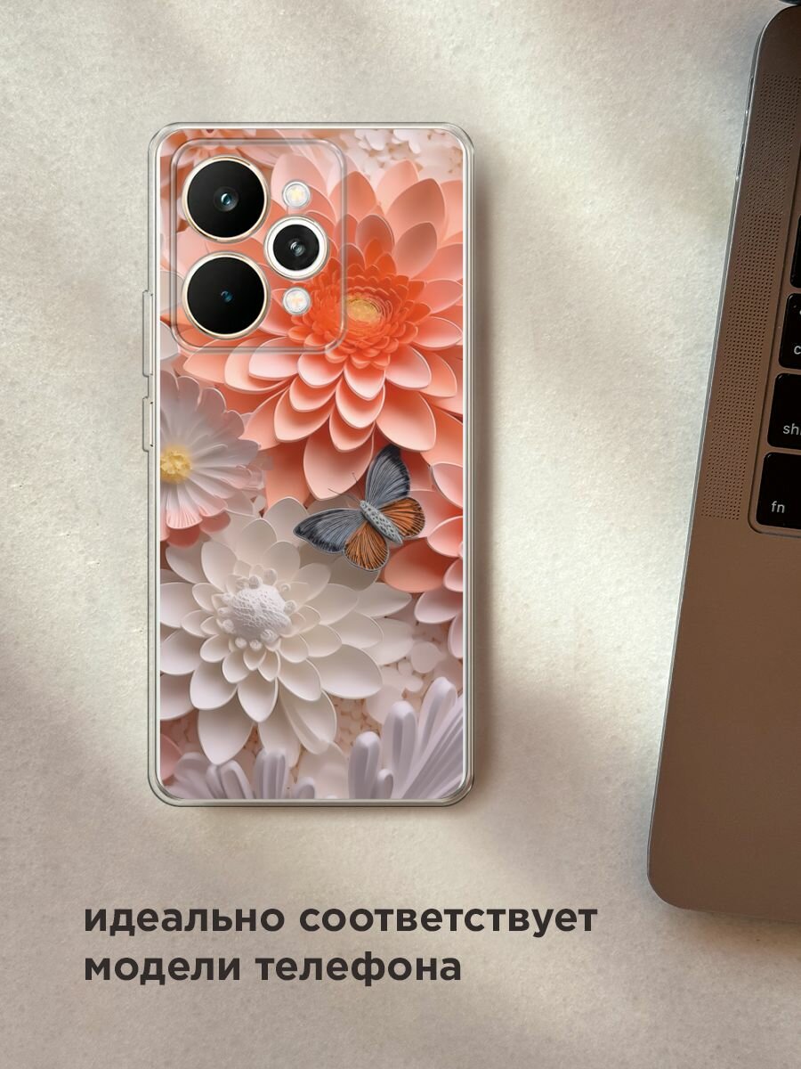 Чехол на Realme 15 Pro / Реалми 15 Про с принтом "Бумажные цветы" — фото 1