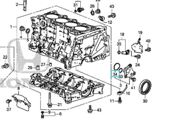 Уплотнительное кольцо, лев. боковая крышка; Артикул Honda: 913055K0A01 (Оригинал)