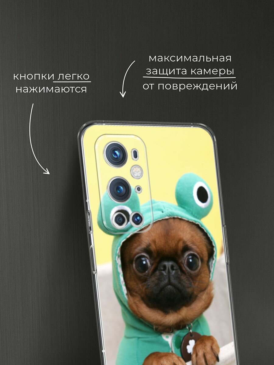 Чехол на OnePlus 9 Pro / ВанПлас 9 Про с принтом "Собачка в шапке лягушки" — фото 1