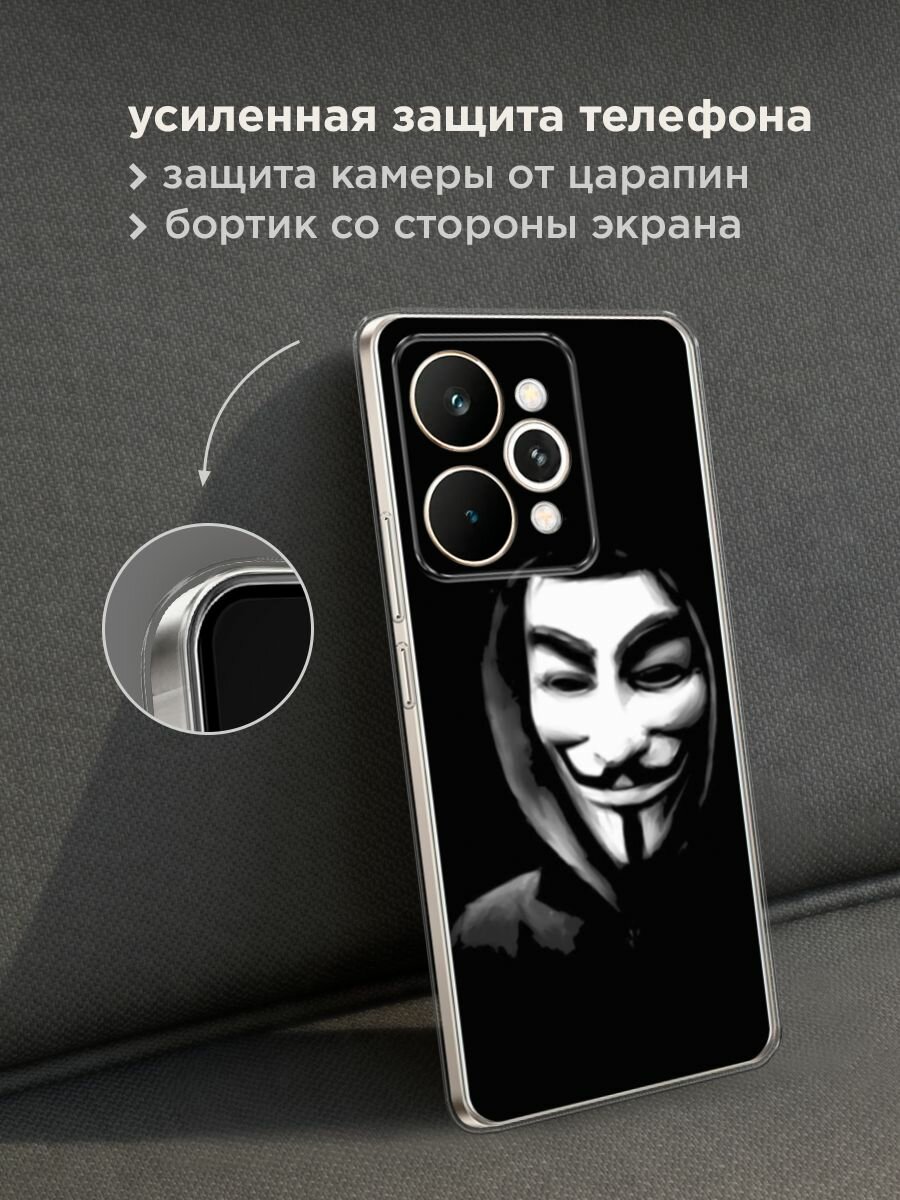 Силиконовый чехол на Realme 15 Pro / Реалми 15 Про с принтом "Анонимус" — фото 1