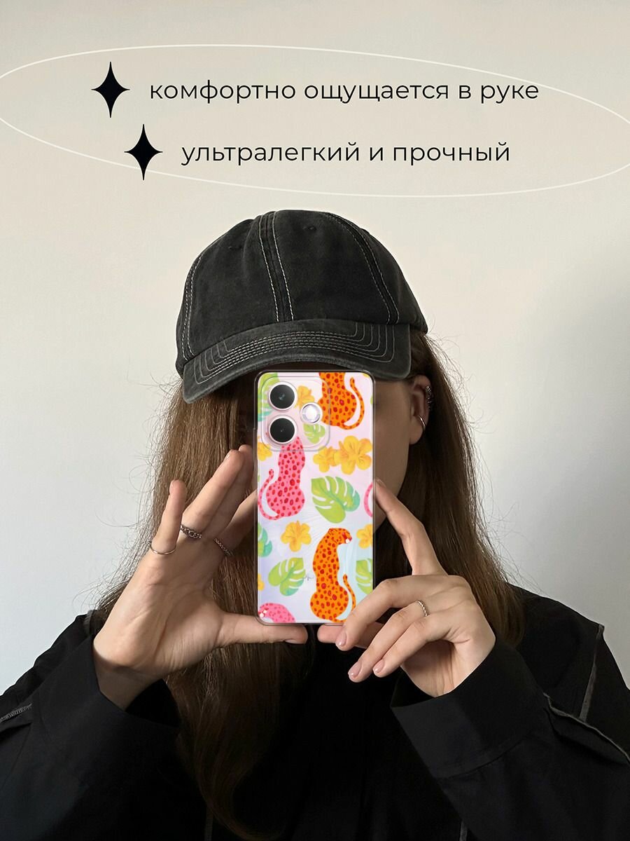 Чехол на Oppo A5 Pro / Оппо А5 Про с принтом "Экзотика", прозрачный — фото 1
