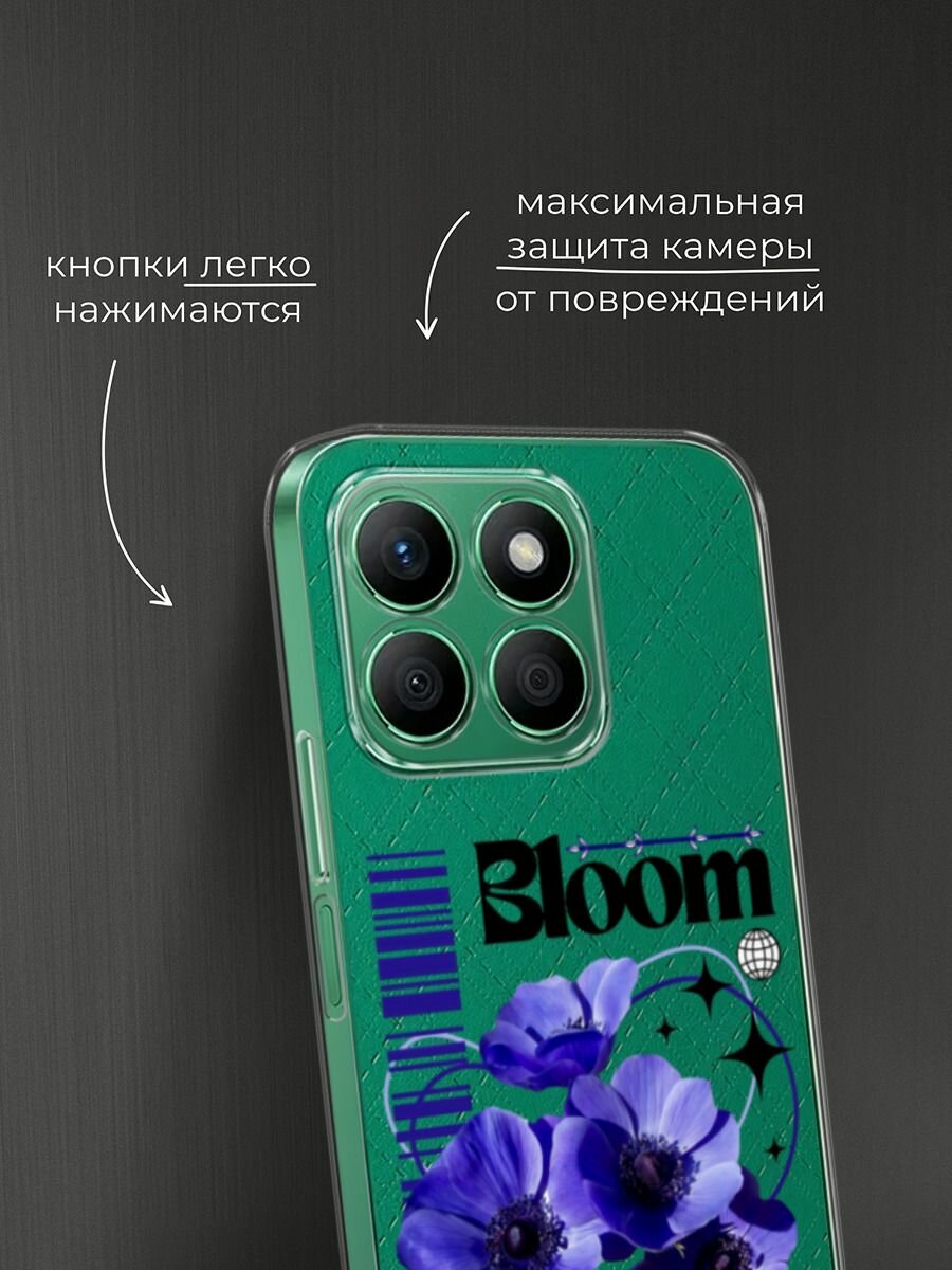 Чехол на Honor X8B / Хонор X8B с принтом "Завораживающие анемоны", прозрачный — фото 1