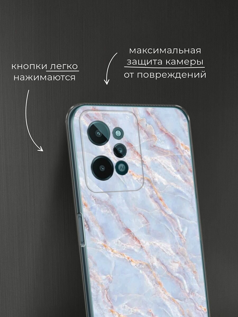 Чехол на Realme C31 / Реалми C31 с принтом "Сиреневый мрамор" — фото 1