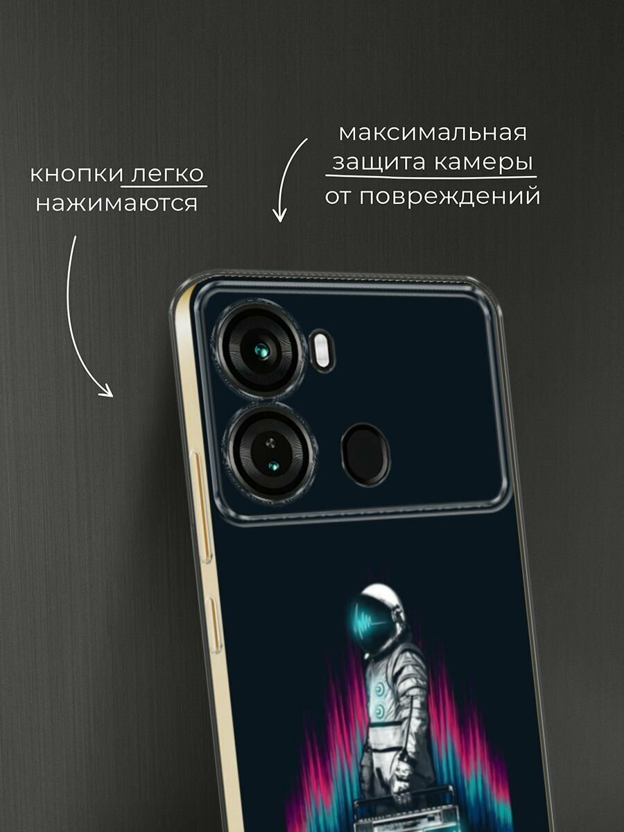 Чехол на Itel P40 / Ител P40 с принтом "Космическая вечеринка" — фото 1