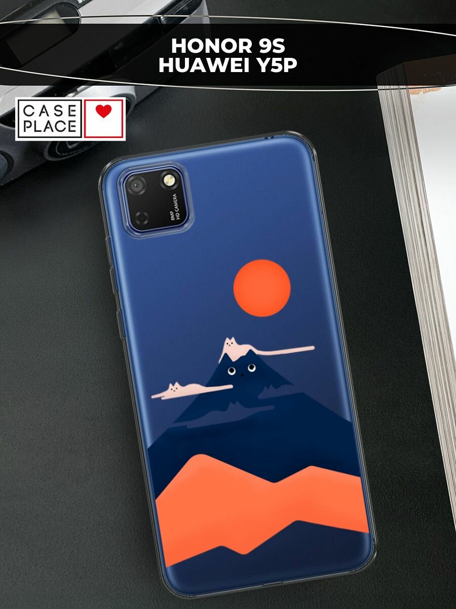 Чехол на Honor 9S/Huawei Y5p / Хонор 9S/Хуавей Y5p с принтом "Кот-гора", прозрачный