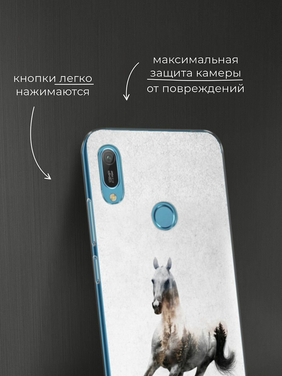 Чехол на Honor 8A/8A Pro/Huawei Y6s/Y6 2019 / Хонор 8А с принтом "Лошадь лес" — фото 1