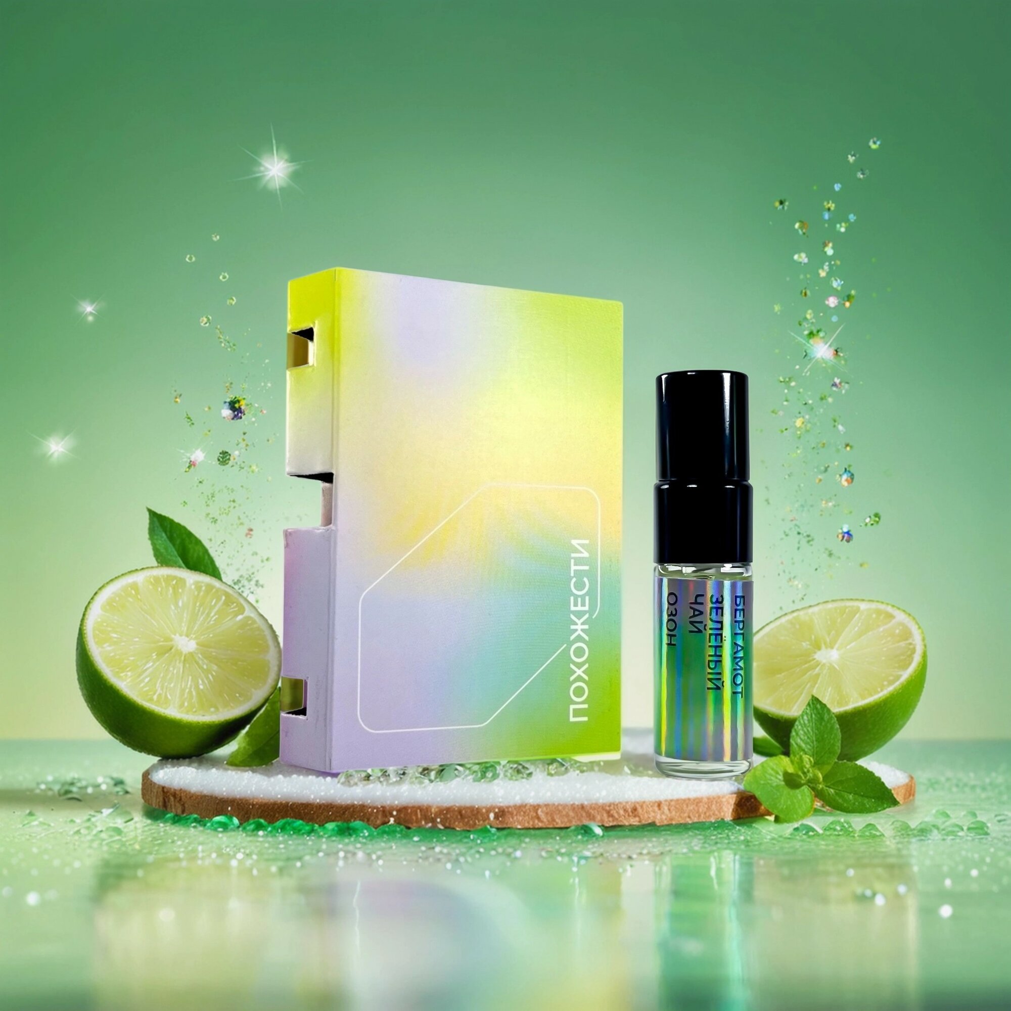 Духи "Бергамот, зелёный чай, озон" бренда Похожести, шипровые, 3 мл.