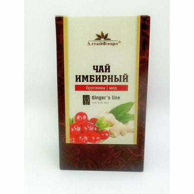 Чай АлтайФлора имбирный с брусникой и медом, 20 фильтр-пакетов