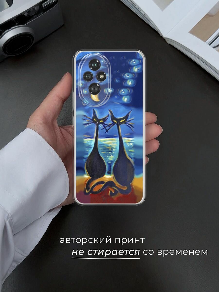 Чехол на Honor 200 / Хонор 200 с принтом "Влюбленные котики 7" — фото 1