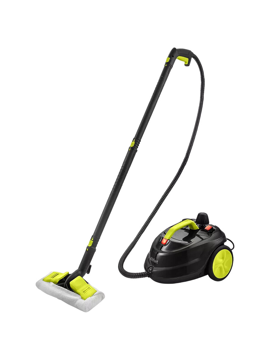 Пароочиститель Kitfort КТ-9104-2, черно-салатовый