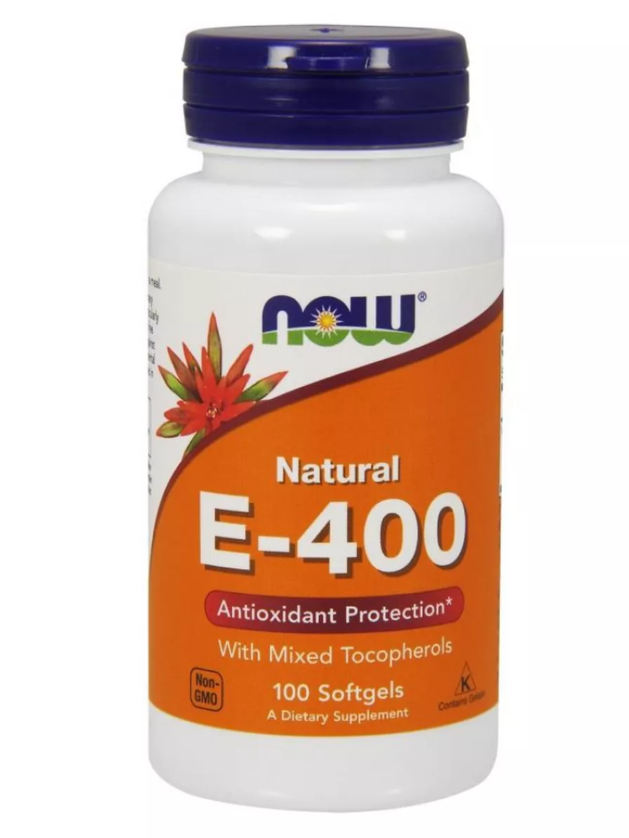 Отдельные витамины Е токоферол NOW Vitamin E-400 Mixed Tocopherols 50 гелевых капсул