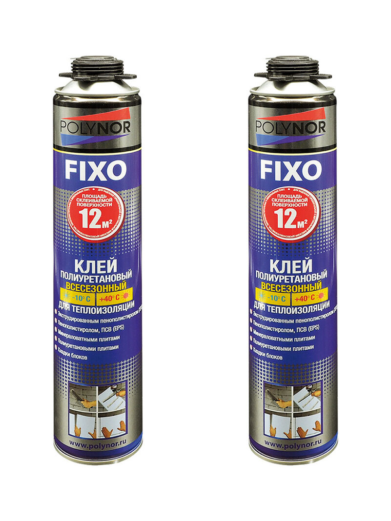 Клей для теплоизоляции профессиональный Fixo 850 мл (2 шт.)