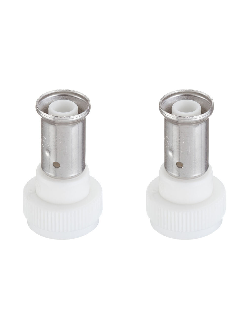 Муфта с накидной гайкой (26PKW-1605) 16(пресс) х 3/4 ВР(г) белая PVDF (2 шт.)