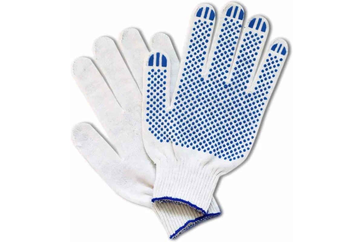 ООО ПКФ Сварком СанТех перчатки белые с ПВХ покрытием 6-ти нитка, прочные, 10 шт