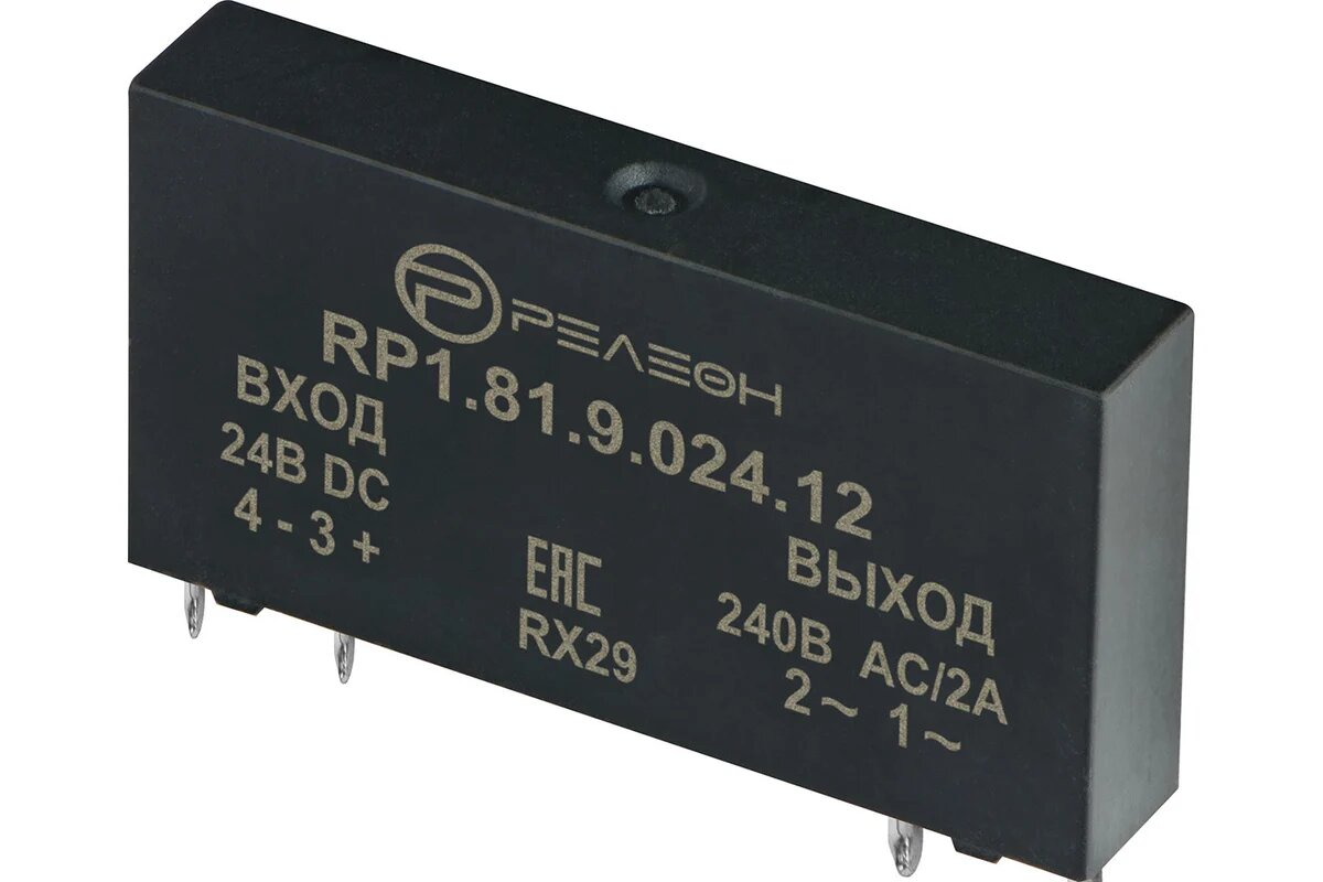 Релеон Ультратонкое твердотельное реле 24В DC RP181902412 1НО 2А 48-280В AC