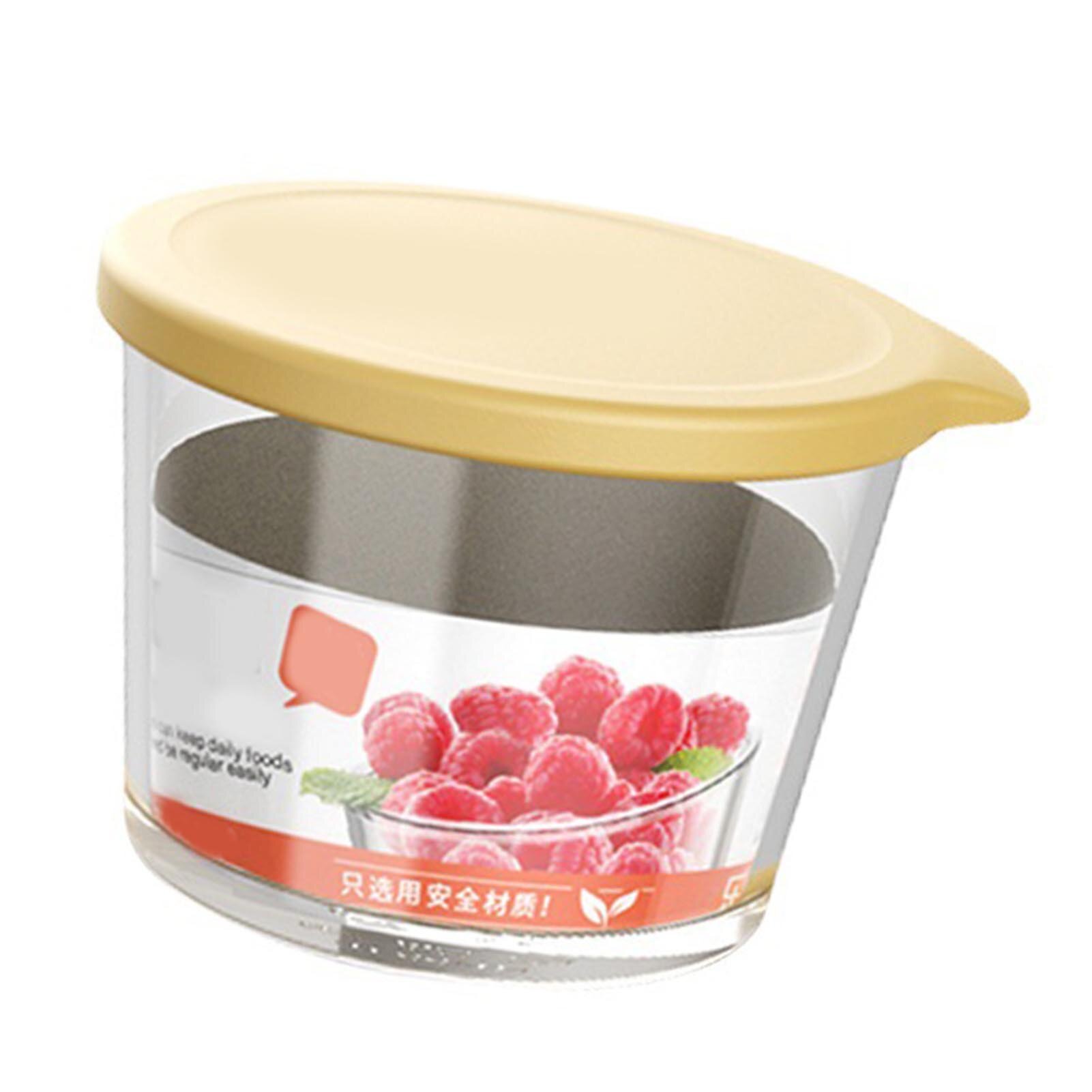 Круглый стеклянный контейнер для хранения продуктов, контейнер для супа, безопасный для использования в микроволновой печи, стеклянная миска с крышкой