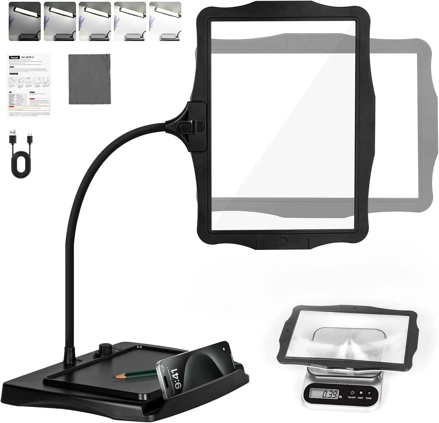 Лупа Cinque 10x с подсветкой Black