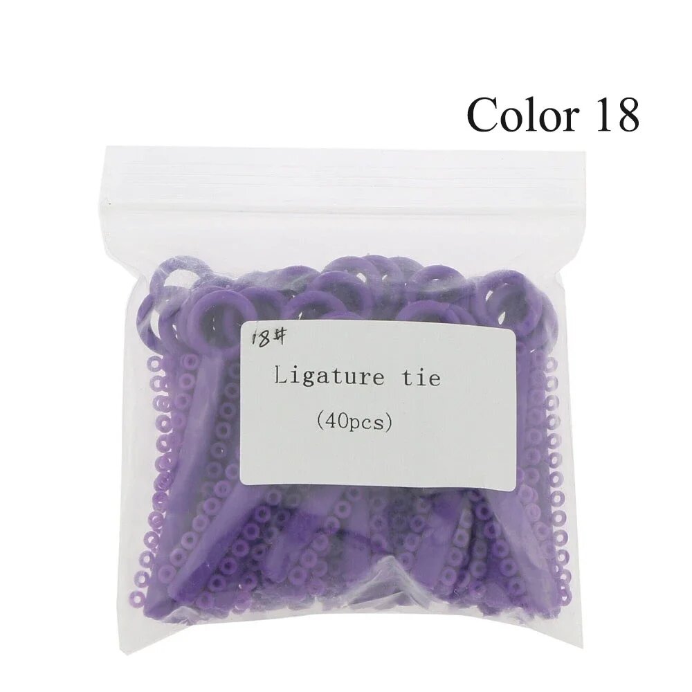 1040 шт./упак. = 40 палочек, стоматологическая ортодонтия, эластичные лигатуры, завязки, резиновые ленты, уплотнительные кольца для брекетов на зубах, ортодонтические материалы для стоматологии Color18