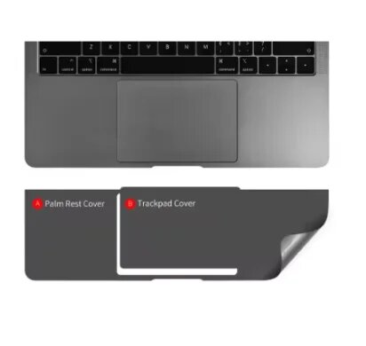 Наклейки на MacBook Pro 16 (2021-2023), серые, Half Guard