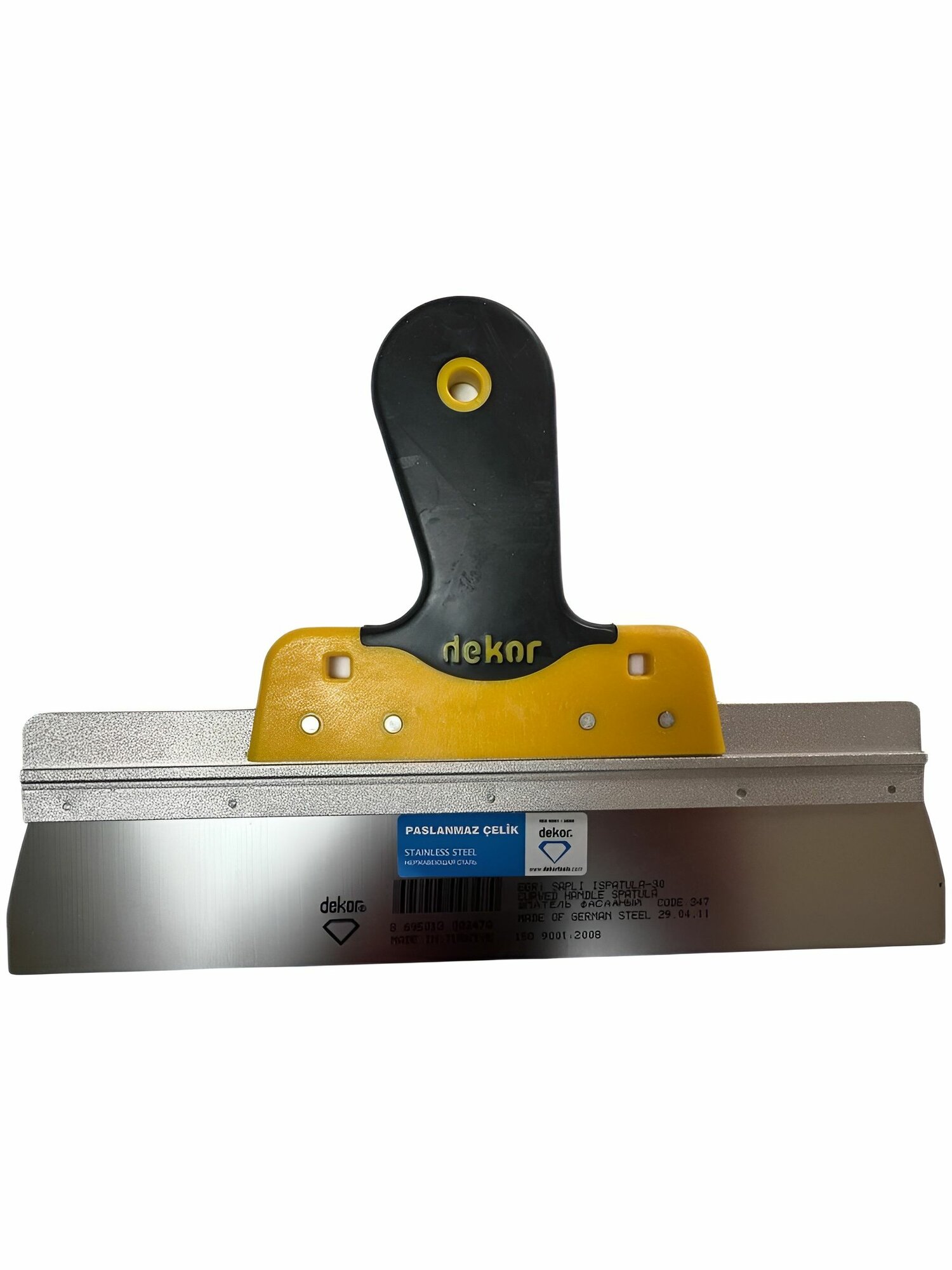 Шпатель DEKOR 300 мм нержавеющая сталь фасадный, ручка с эластомерным покрытием 347