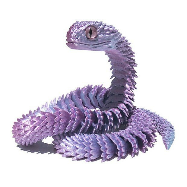Напечатанная на 3d-принтере модель игрушки-змеи, 60cm, розово-фиолетовый