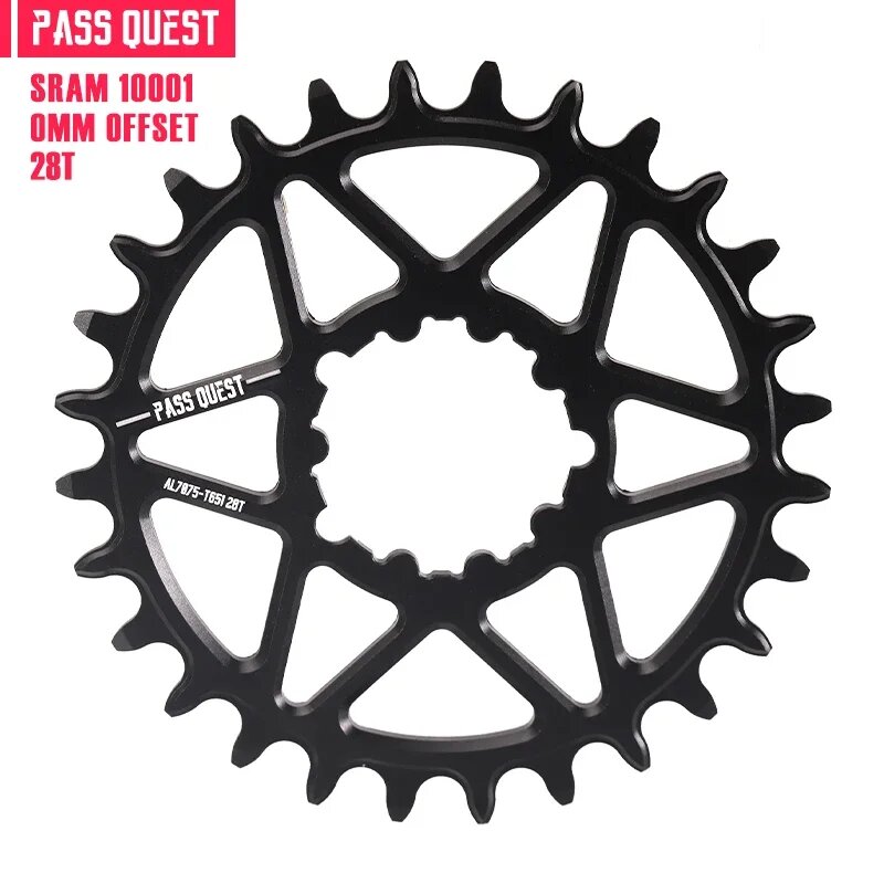 PASS QUEST-MTB Шатуны Алюминиевые 28-44T Черные Черный, BLACK 28T