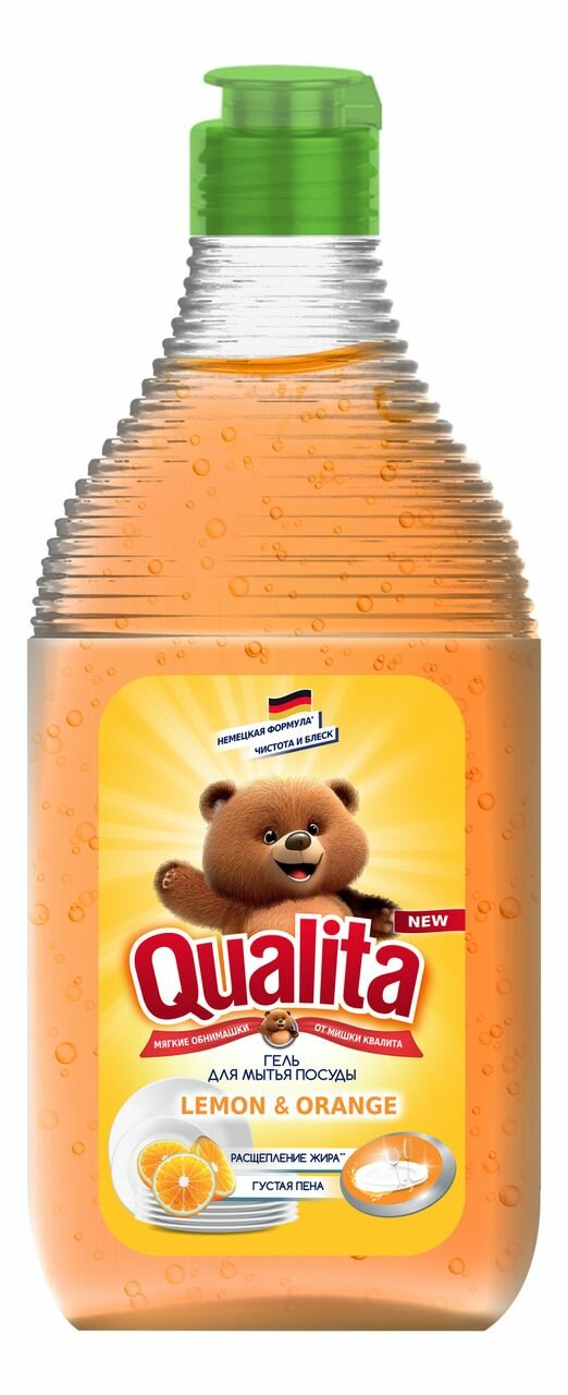 Средство для мытья посуды QUALITA Lemon&Orange, 500мл