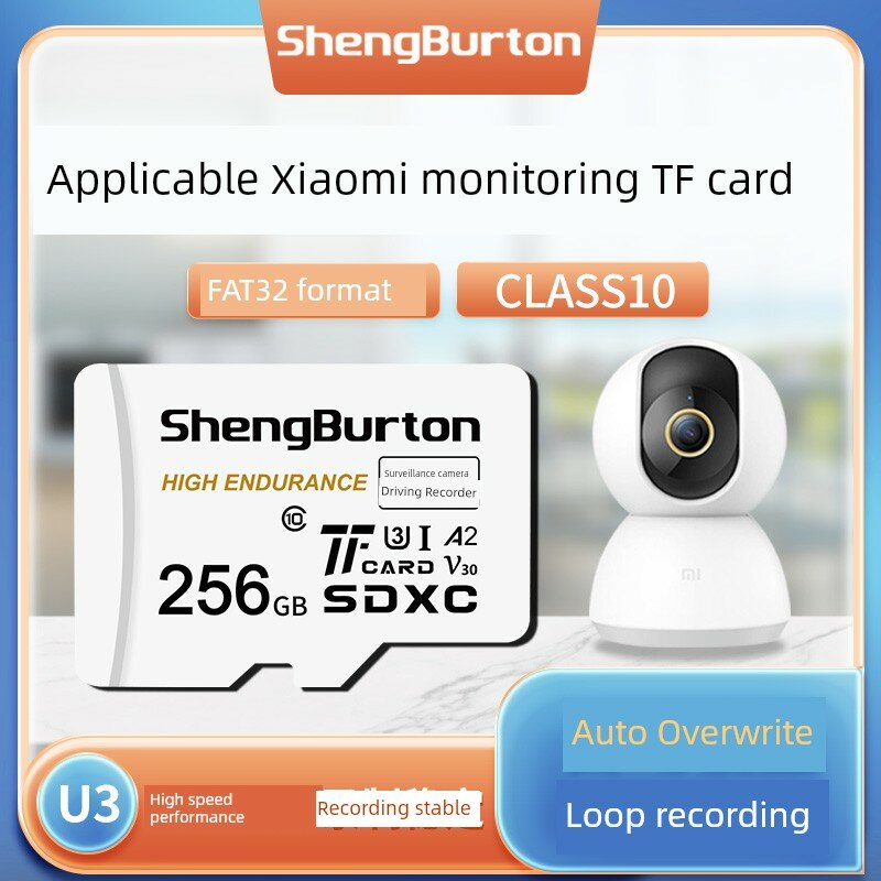Карта памяти microSD для камер безопасности Xiaomi 256 ГБ TF-карта, класс 10, 20-25 дней непрерывной записи