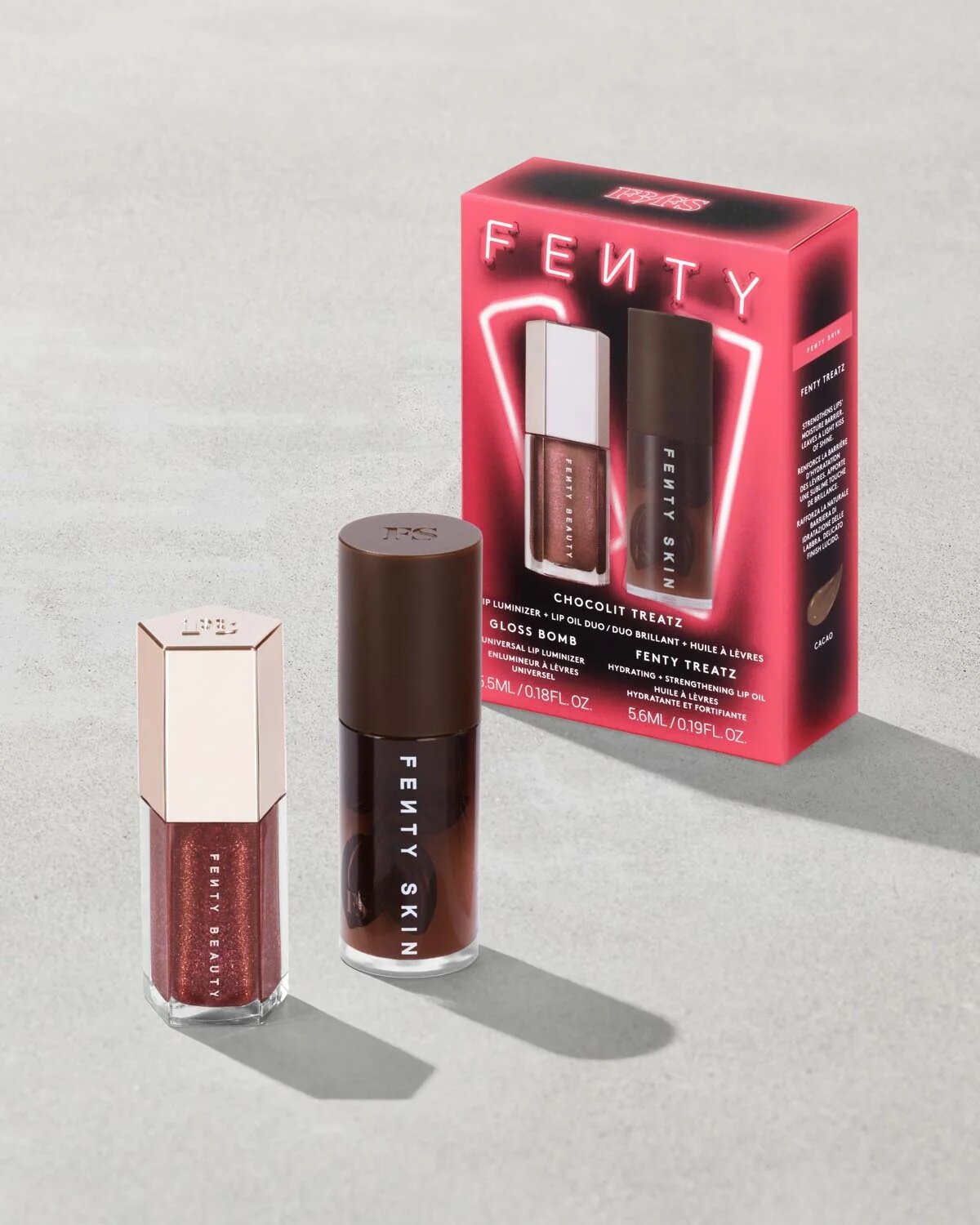 Fenty Beauty Набор блеск для губ + масло для губ Chocolit Treatz