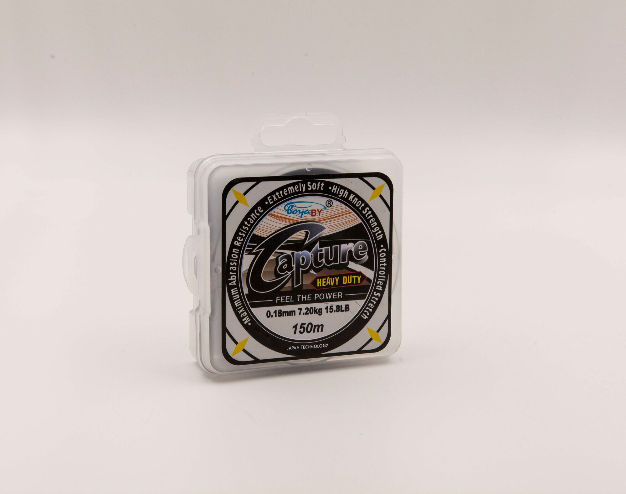 Леска нейлоновая BoyaBY Capture 150м 0.18мм 7,2кг японская технология для зимней и летней рыбалки (высокая прочность).