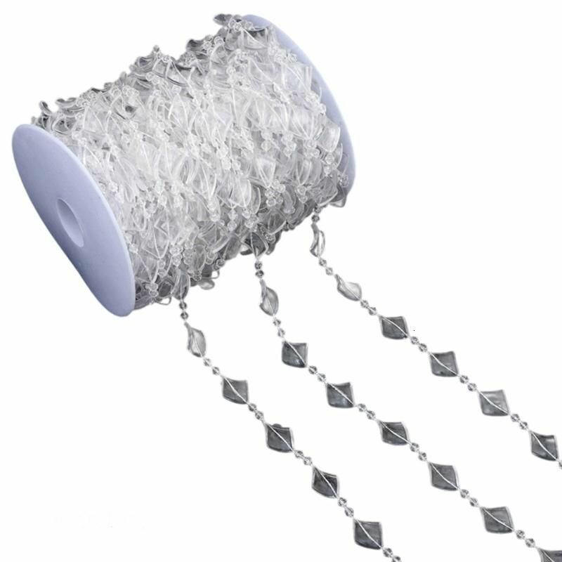 Прозрачная бисерная цепочка для рукоделия, - Ромб прозрачный