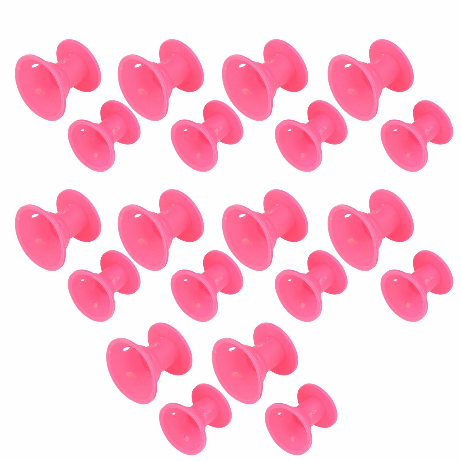 Набор из 20 силиконовых бигуди для волос в форме гриба, женские бигуди для домашнего использования, розово-красные инструменты для укладки волос