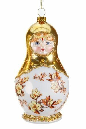 Ёлочная игрушка матрёшка аксинья, стекло, 14 см, Goodwill TR19204-2