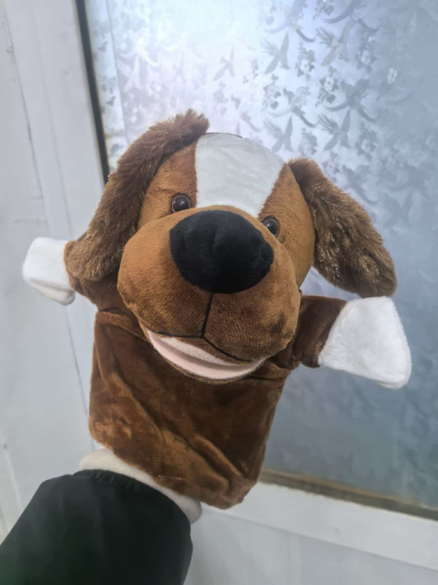 Игрушка-ручная кукла, животное, успокаивающая кукла, представление льва, подвижный рот, кукла животного, реквизит для обучения в детском саду