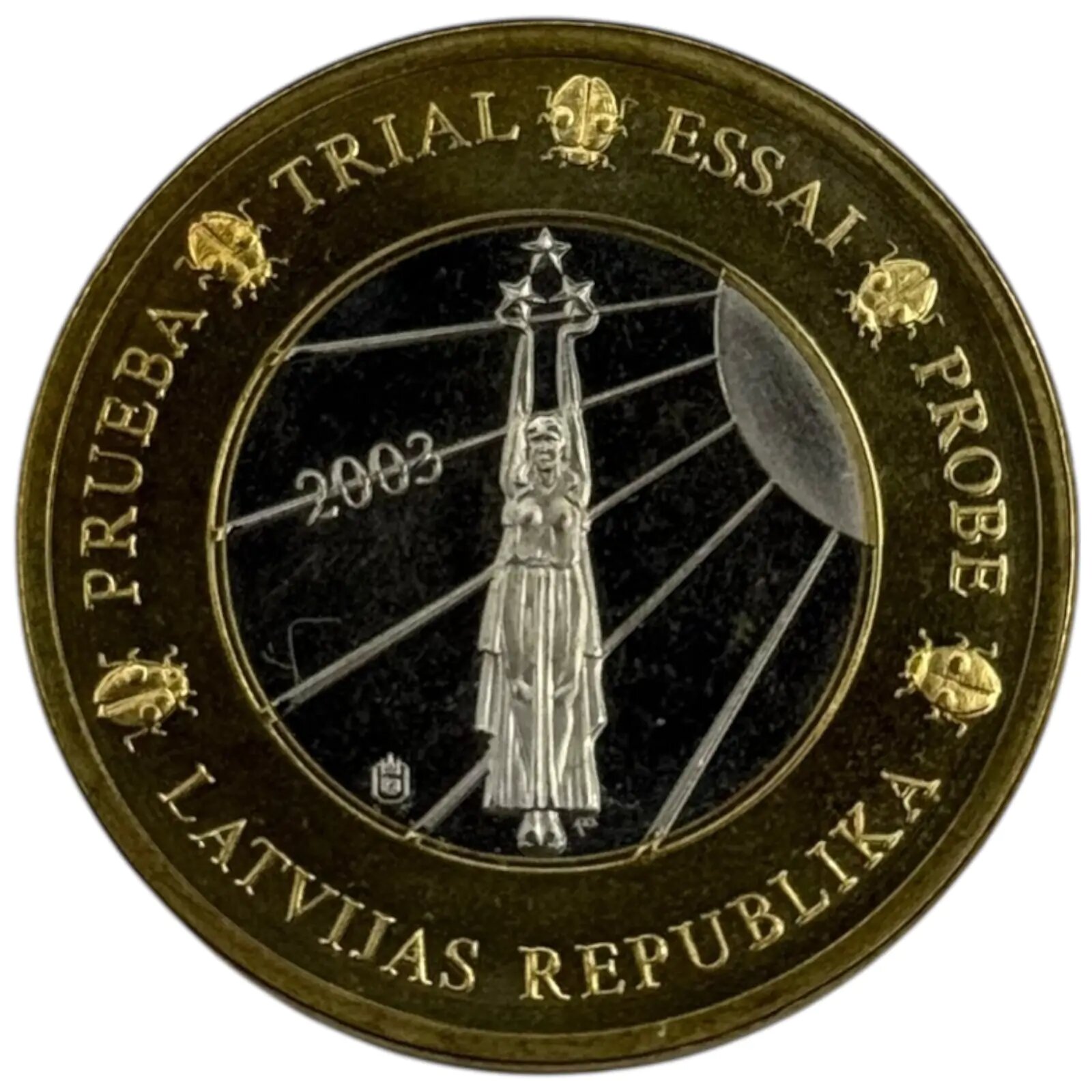 Латвия 1 евро 2003 г. Specimen (Проба)